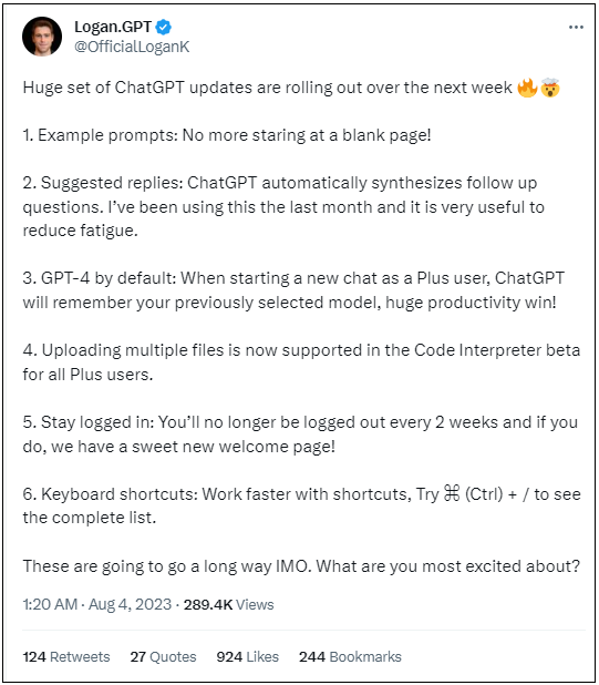 ChatGPT預告本周將大改版，升級GPT-4、Code Interpreter支援上傳多檔案 | iThome